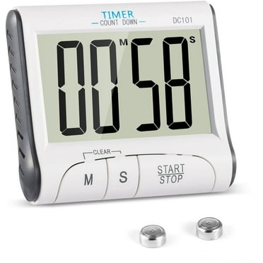 Mainstays Digital Kitchen Timer, Magnetic Countdown Count up Timer with Large LCD Display ...