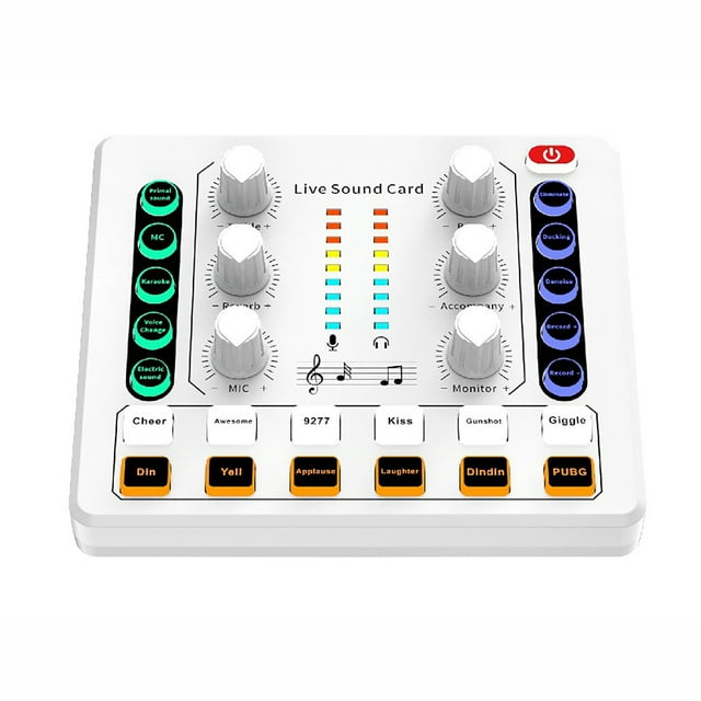 Live Streaming Sound Card Mini Mixer Board with Multiple Sound Effects ...
