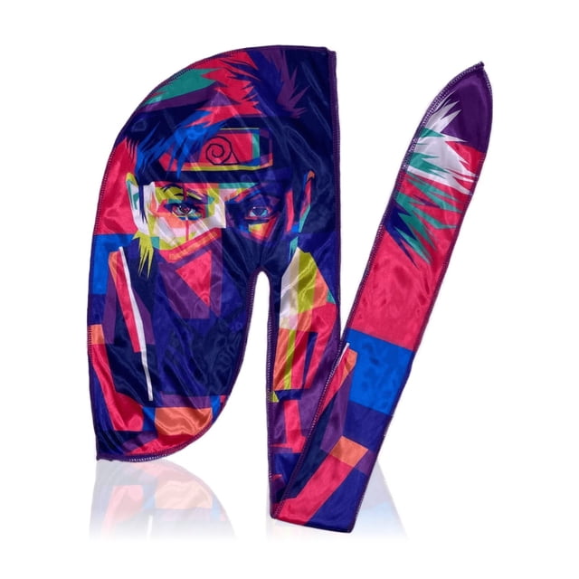 Art Silky Pattern Anime Durag Waves with Long Tails and Quadruple ...