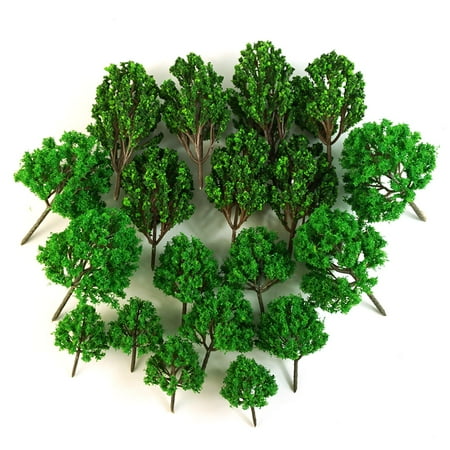 Amdohai 20pcs Model Trees Mixed Model Tree Green Mini Tree Set ...