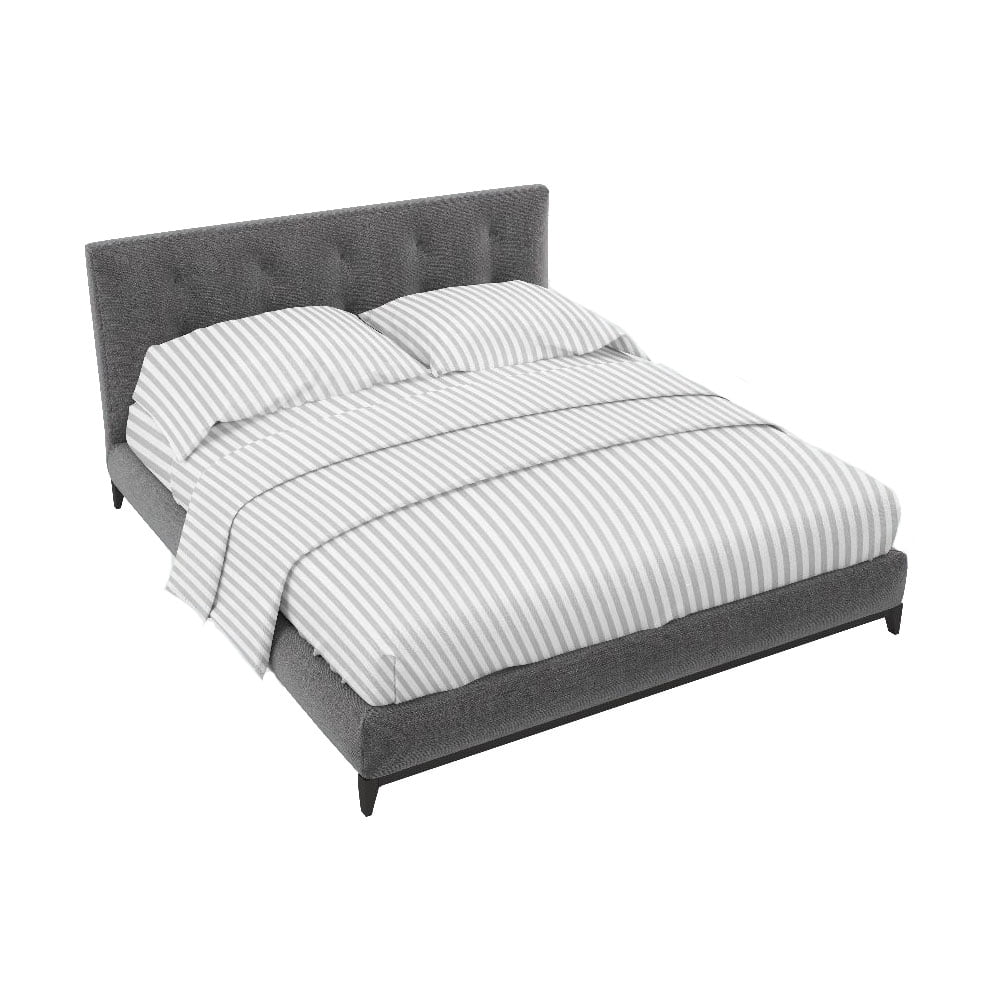 Juego de Sábanas Franela Plus –King Size -Estampada -Rayas Gris Rebeca ...
