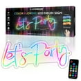 Xtreme Lit 23.4" x 10.25" 'Let's Party' Multi-color Color Flow LED Neon ...
