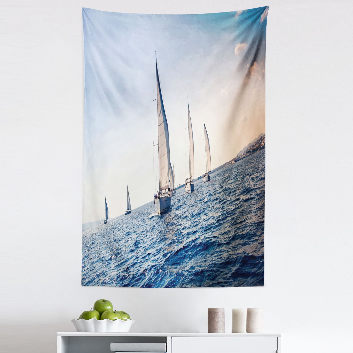 Nautical Tapestry, Racing Sailboats in Mediterranean Sea Adventure ...