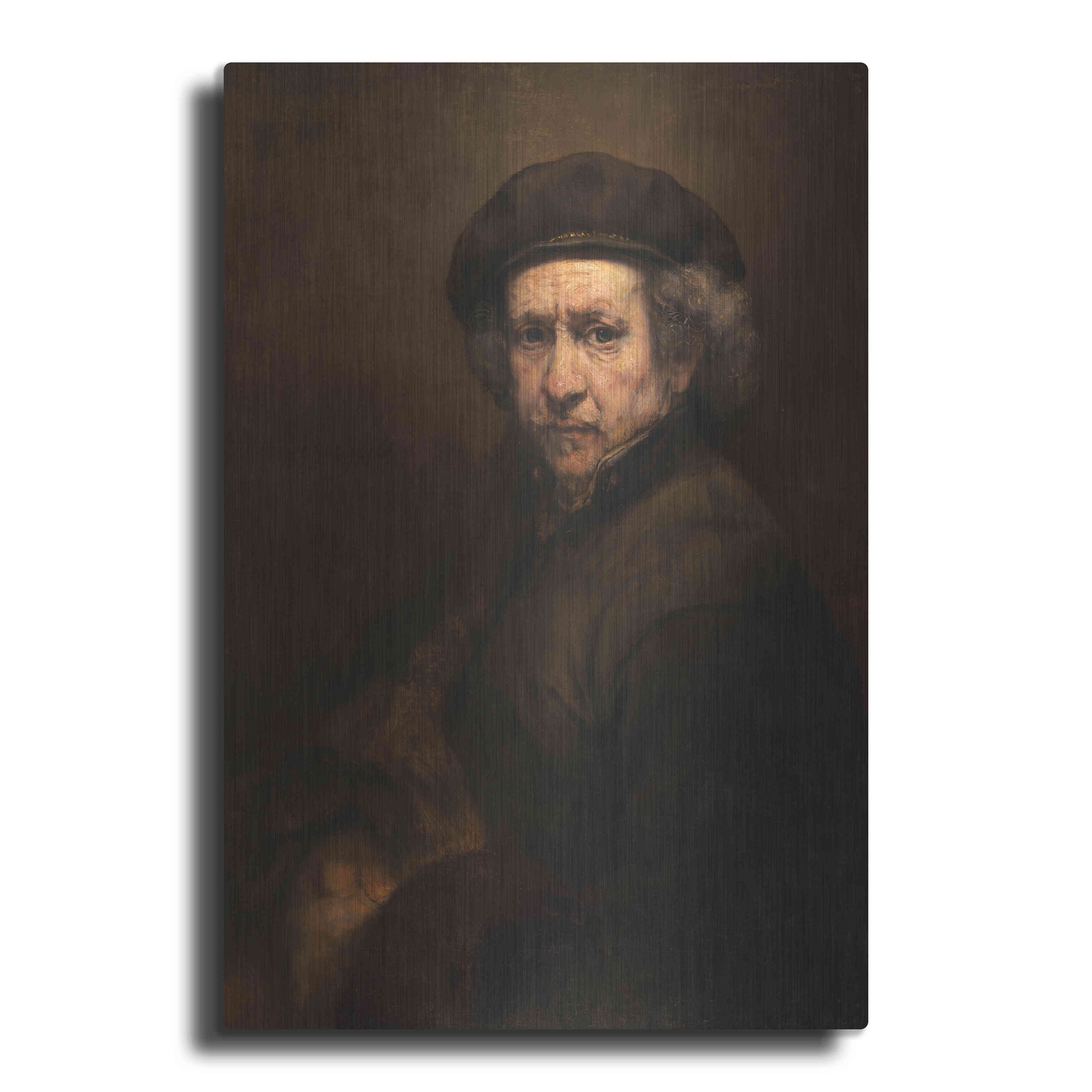 Luxe Metal Art 'Self-Portrait' by Rembrandt, Metal Wall Art, 16"x24 ...