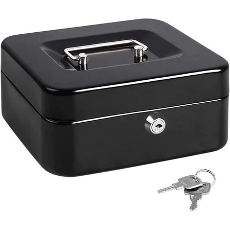 TILIYHELLO Steel Lockable Security Box, Mini Portable Safety Box, Mini ...