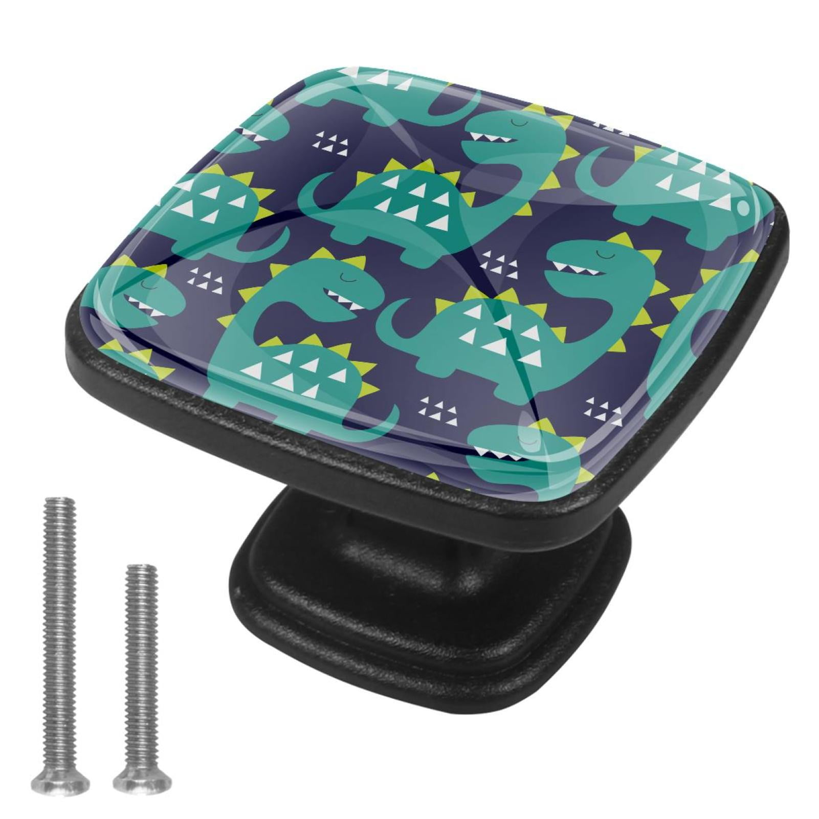 4 Pcs Cabinet Handle Drawer Pulls Dinosaur Knobs with Screws Square ...