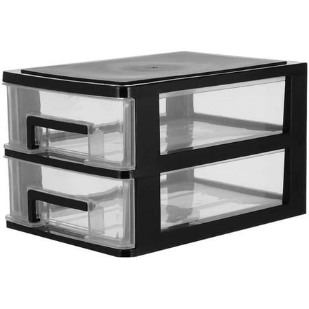 Small Drawer Organizer 2-Layer Plastic Drawer Transparent Desktop ...