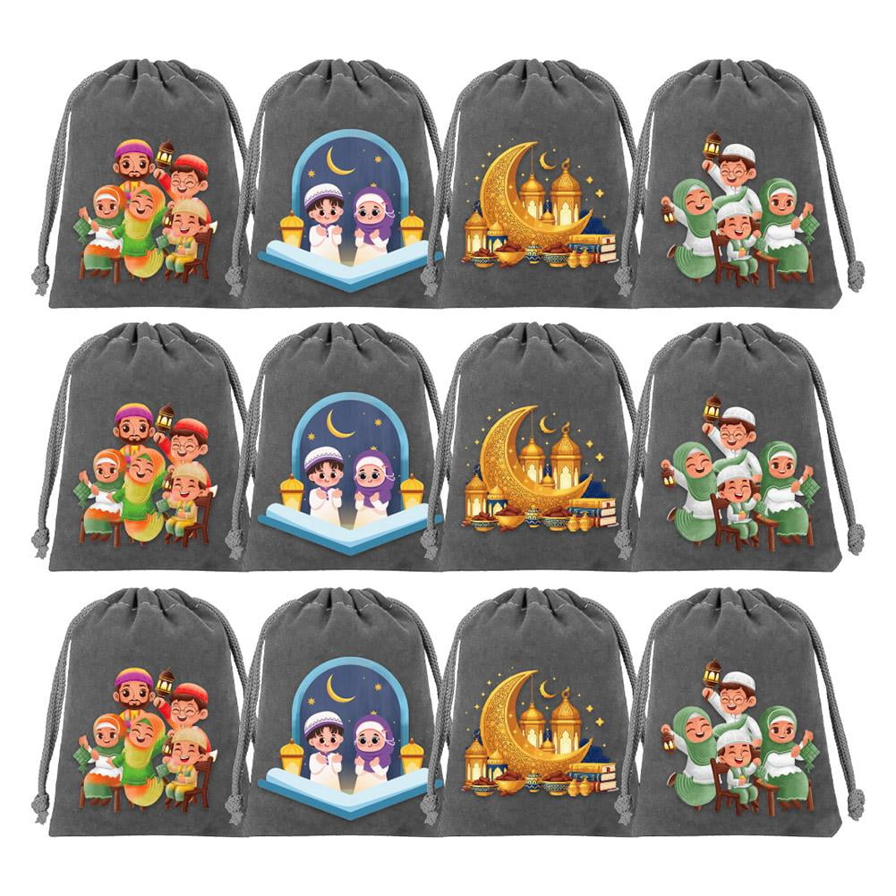 Click here for Camade 12 Pack Eid Gift Bags Velvet Drawstring Pou... prices
