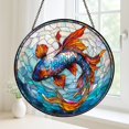 Fish Stained Glass Suncatcher Window Hanging, Elegant Aquatic Light ...