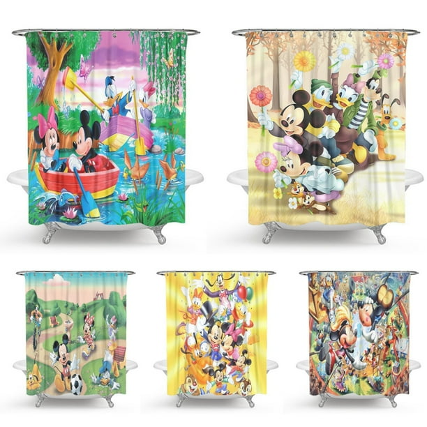 Mickey Mouse Characters Cute Diy Shower Curtains Modern Waterproof