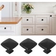 FUGee-3 Pack Premium Matte Black Square Bathroom Cabinet Pulls Knobs ...