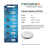 Renata CR1025 Batteries - 3V Lithium Coin Cell 1025 Battery (2 Count ...