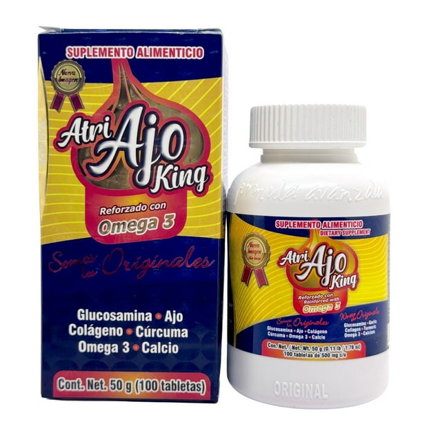 Atri Ajo King Omega 3 Glucosamina Ajo Colágeno 100 tabs Dragon King ...