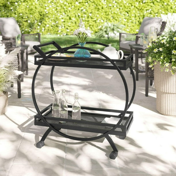 HOMETRENDS Patio Bar Cart - Black, Heavy-duty steel - Walmart.ca