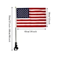 American Boat Flag Pole Kit，12''X18'' Pontoon Boat Flag with Adjustable ...