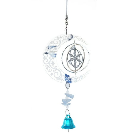 HOTBEST 3D Rotating Wind Spinner Stainless Steel Wind Chimes Metal ...