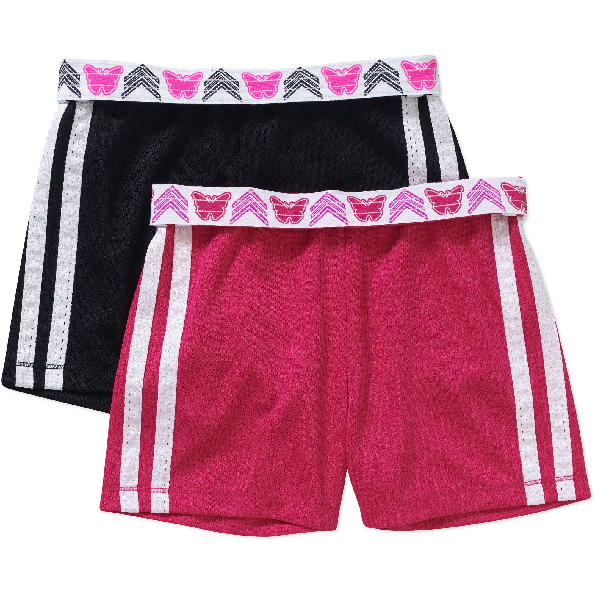 Girls Solid Mesh Shorts 2 Pack