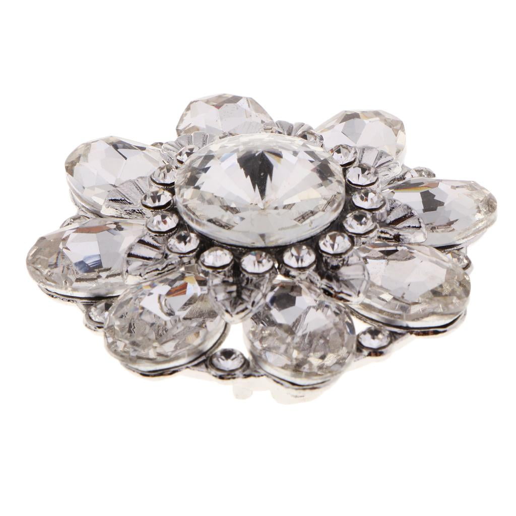 Click here for Dynwaveca Large 46mm Flower Rhinestone Button With... prices