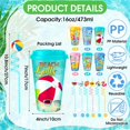 24 Set Summer Party Decoration Cups with Silly Straws and Lids, 16oz ...