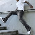 Men's Irregular Bell Bottom Denim Pants Skinny Flared Stacked Jean Pant ...