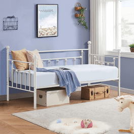 Twin Size Daybed Frame with Storage Metal Steel Sofa Bed No Box Spring Needed Black Walmart