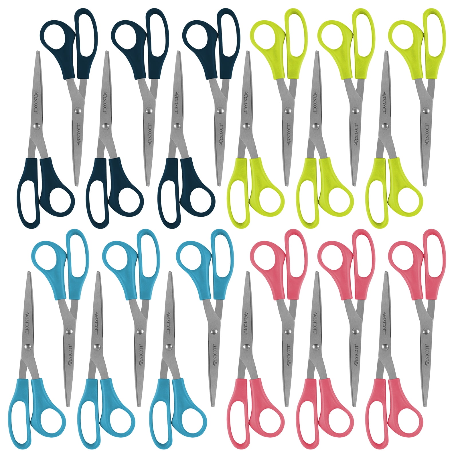 Westcott 8" All-Purpose Scissors in Assorted Colors (24-Pack) - Walmart.com