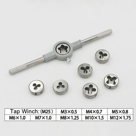 Clairlio 8pcs M3-M12 Metric Die Wrench Sets Circular Die Screw Thread Taps and Dies | Walmart Canada