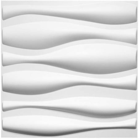 Art3d Durable Plastic 3D Wall Panel PVC Wave Wall Design, White, 12 ...