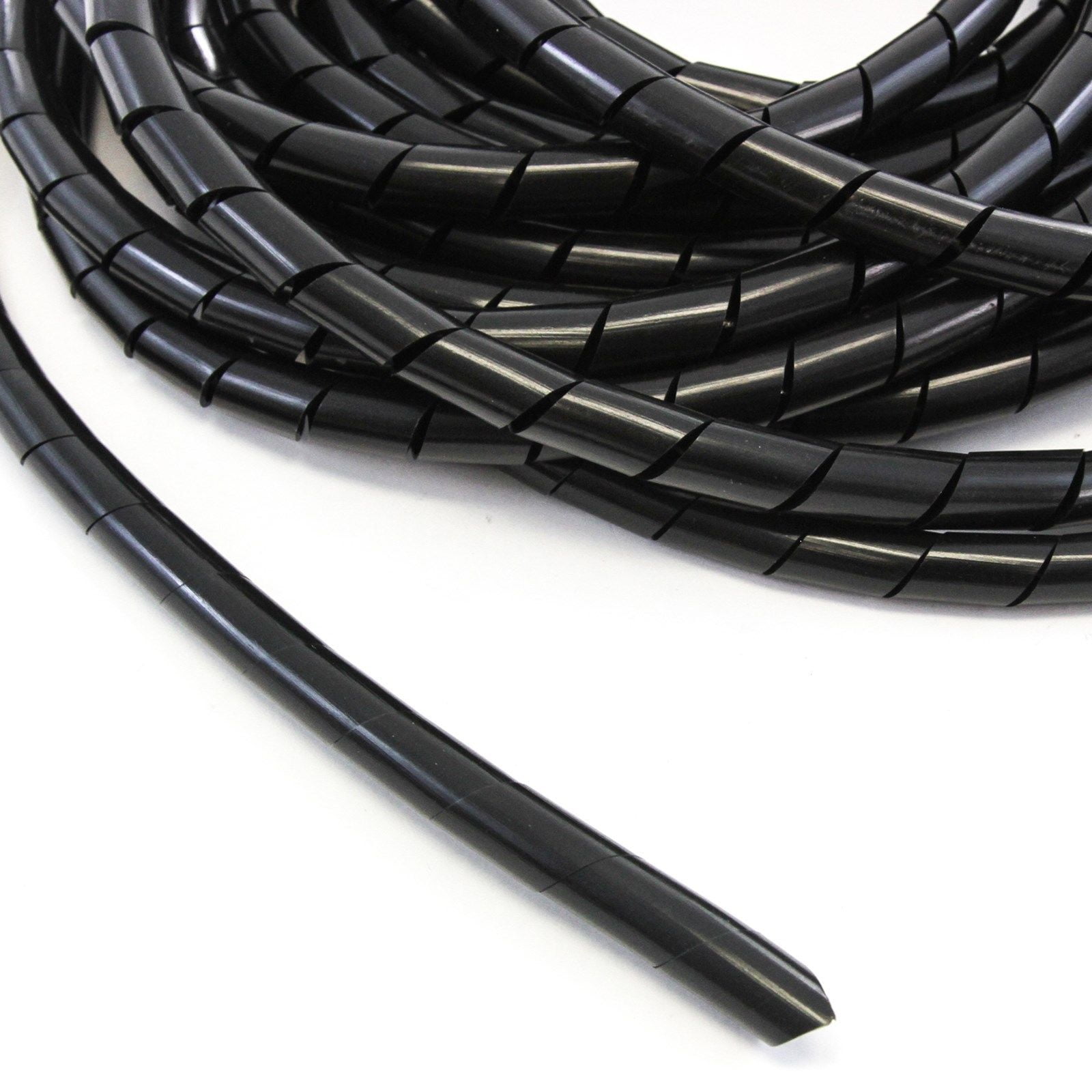 33FT PE 9/16 Inches (14 mm) Black Polyethylene Spiral Wire Wrap Tube PC ...