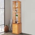 6-Tier Home Office Corner Book Shelf Bamboo 360° Rotating Storage ...