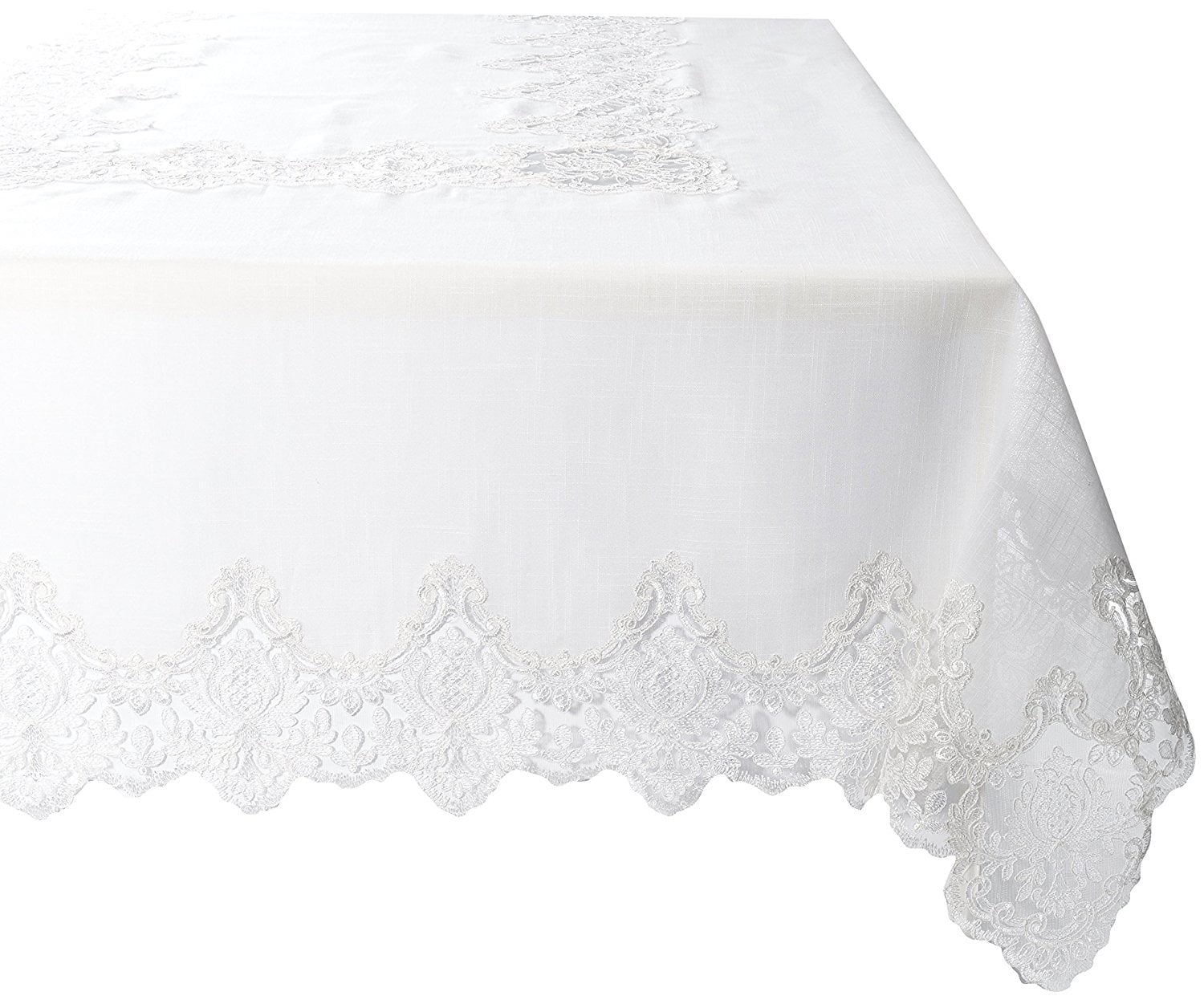 Imperial Embroidered Vintage Lace Design 70" X 105" Oblong / Rectangle ...