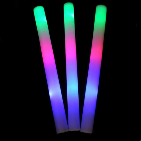 1X Light Up Foam Sticks LED Wands Rally Rave Batons DJ Flashing Glow ...