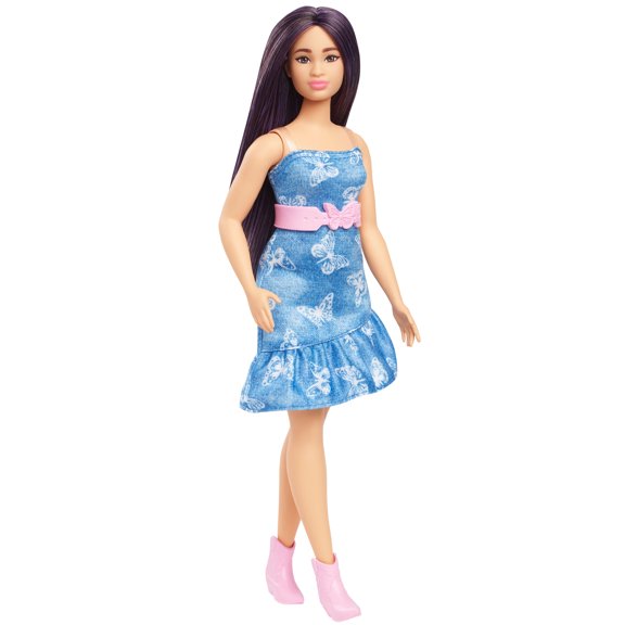 Barbie Fashionistas Doll with Athletic Body, Curly Brown Hair ...