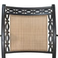 Mondawe 4pc Bronze Cast Aluminum Patio Chairs, Swivel & Padded Sling ...