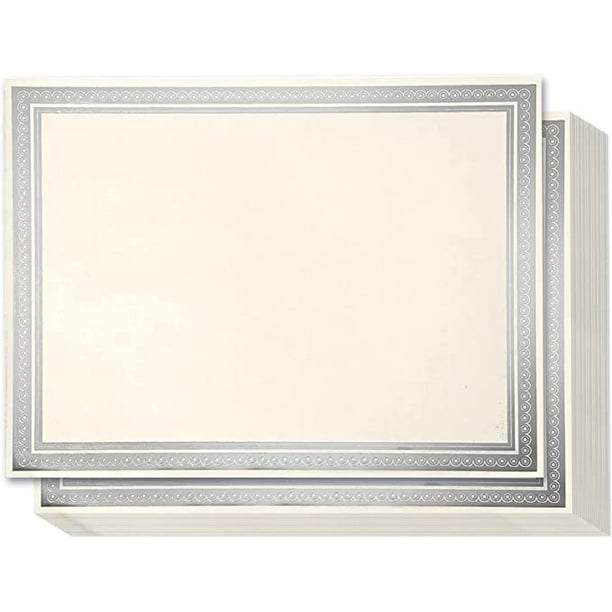 Ivory Award Certificate Paper with Silver Foil Border for Graduation ...