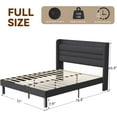 Flolinda Fabric Full Size Platform Bed Frame with Built-in Type-C & USB ...