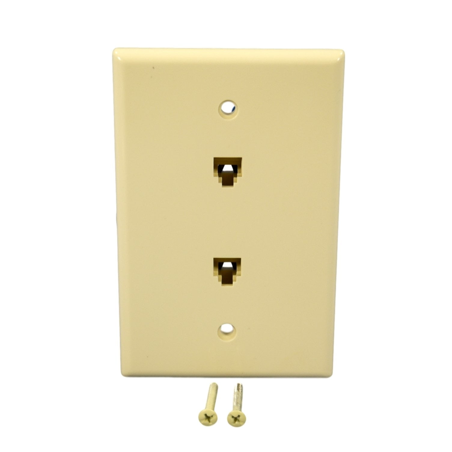 Cooper 3547-4A Almond Mid-Size Dual Four Wire Telephone Jack Wall Plate ...