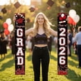 Graduation Banner 2026, Black Red Party Decorations, Congrats Grad Sign ...
