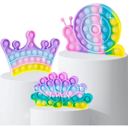 3 Pack Pop Fidget It Toy, Its Popper Push Squeeze Sensory Bubble ...