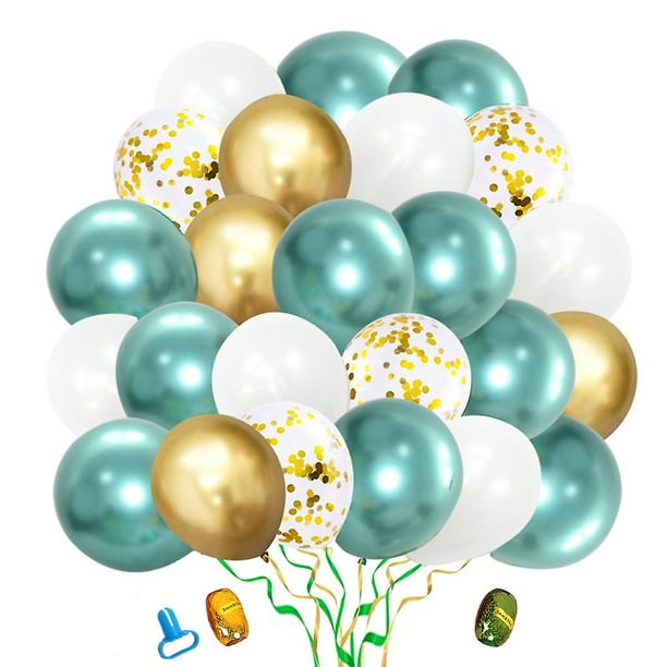 80 Globos De Oro Blanco Verde JAMW Globos Verdes Metálicos | Walmart en ...