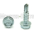#10 x 3/4" Indent HWH Hex Washer Head Unslot, Zinc #3 Point Self ...