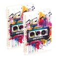 Spiral Notebooks Musical Notes and Sound 60 Sheets 120 Pages A5 Journal ...