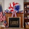 15.7In Patriotic Deco Wreath Red White Blue Petal Style for 4th Of July ...
