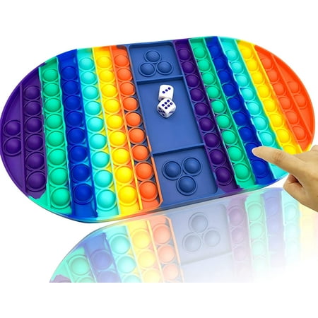 ZHENGBOS Pop Game Board with Dice, Big Size Push Bubble Pop Game Fidget ...