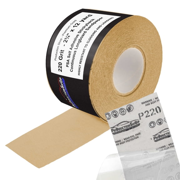 S SATC 220 Grit Sandpaper Roll 2-3/4" width Sticky Back PSA Self ...