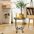 "Rekopi Small Metal 14"" Round Patio Side Table, Outdoor Indoor Table ...