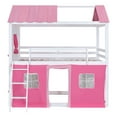 LHYY Full Size Bunk Wood House Bed with Elegant Windows,Sills and Tent ...