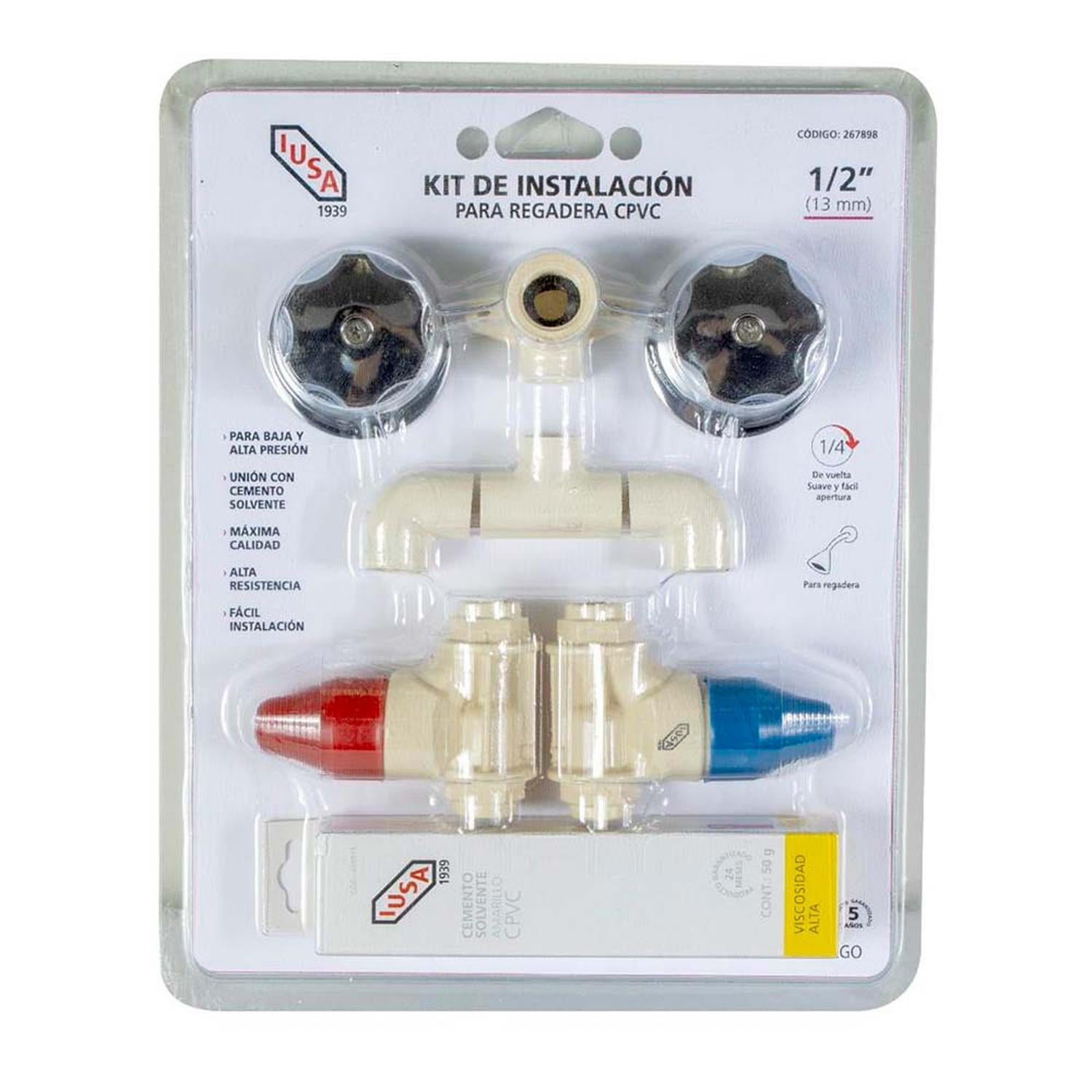 Kit De Instalación Para Regadera de Cpvc blanco Iusa CPVCK1 | Walmart ...