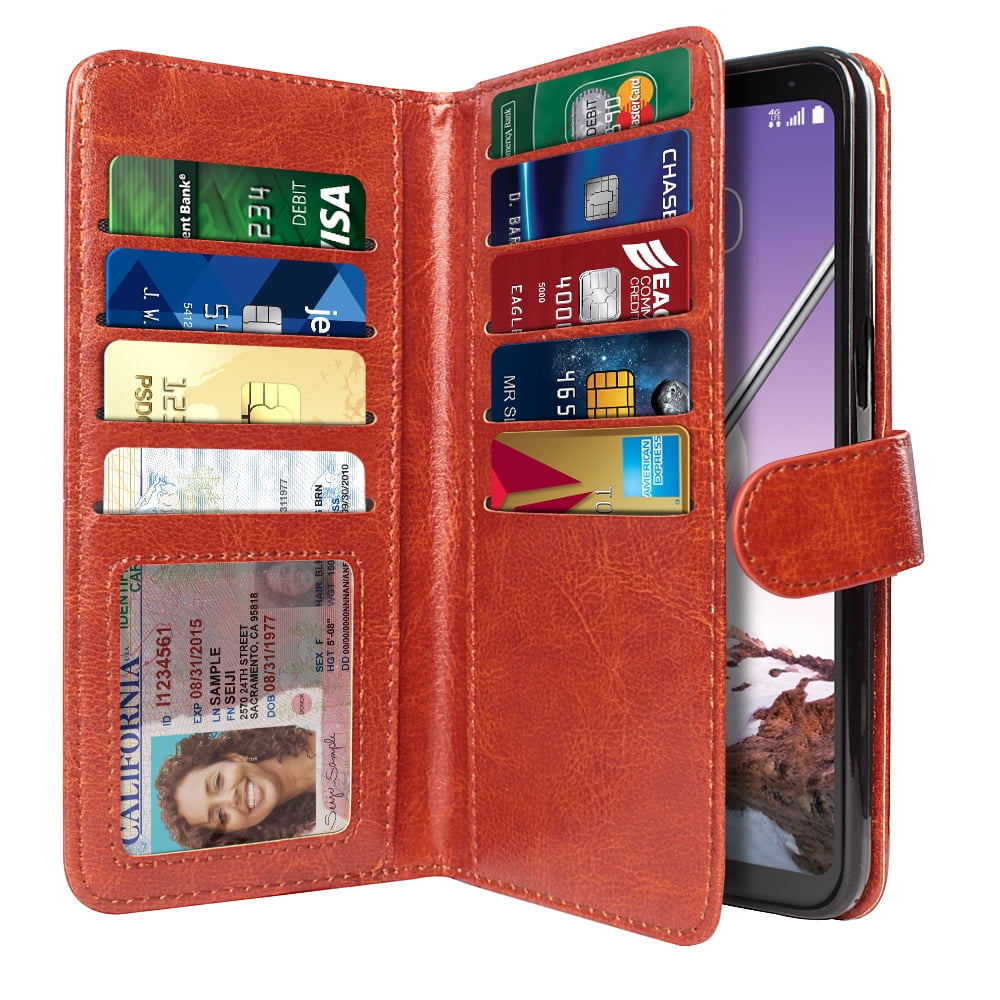 NEXTKIN Multi Card Slots Double Flap Wallet Pouch Case for LG Stylo 4 ...