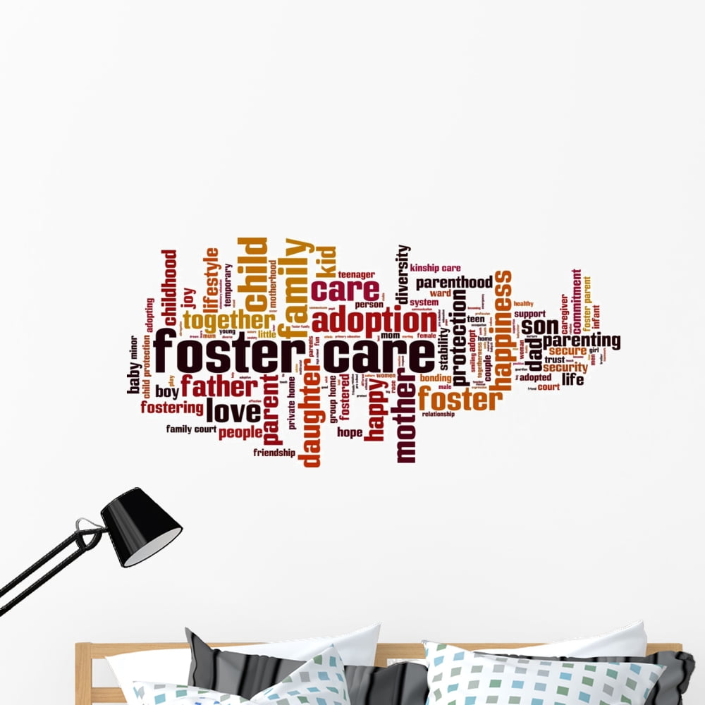 Foster Care Word Cloud Wall Mural Decal Sticker, Wallmonkeys Peel ...